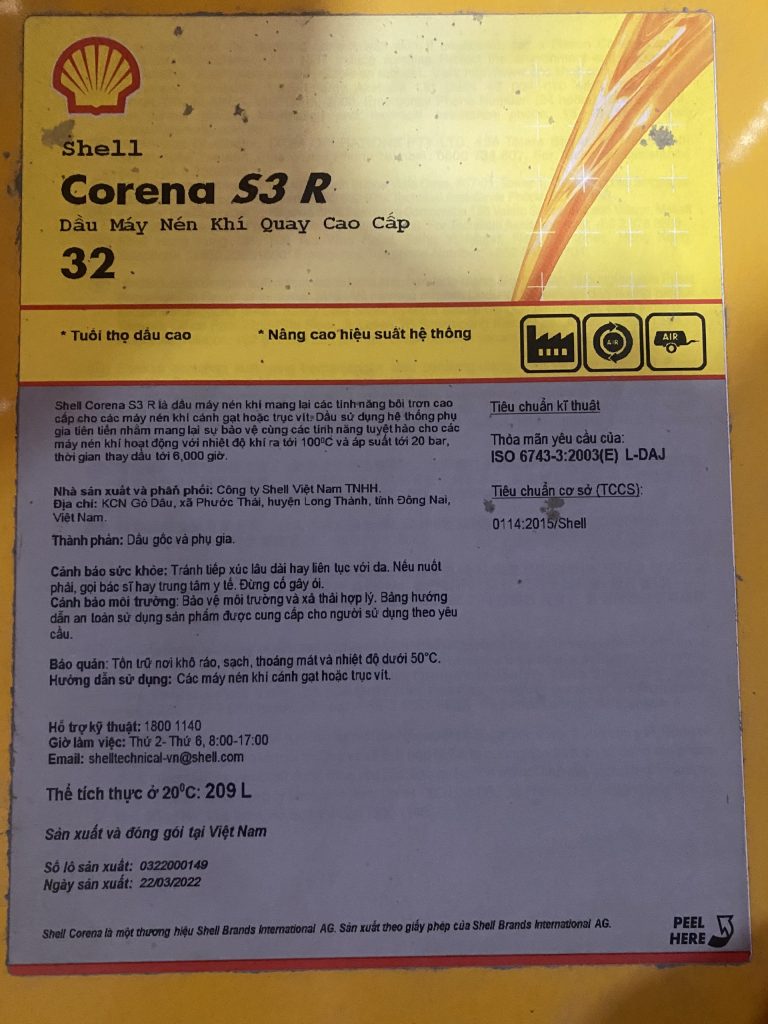 Dầu Shell Corena S3 R 32 (Corena S 32) – daunhotchinhhang.com