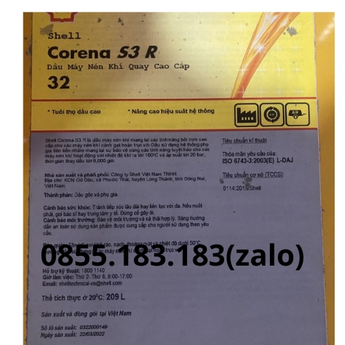 Dầu Shell Corena S3 R 32 (Corena S 32) – daunhotchinhhang.com